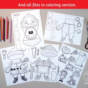 Santa Claus, Paper Puppet, Christmas, Holiday, Printable, Papercraft ...