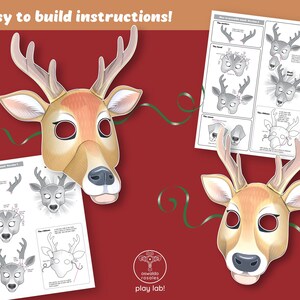 Deer, Paper Mask, North American Animal, Printable, Paper Craft, Paper ...