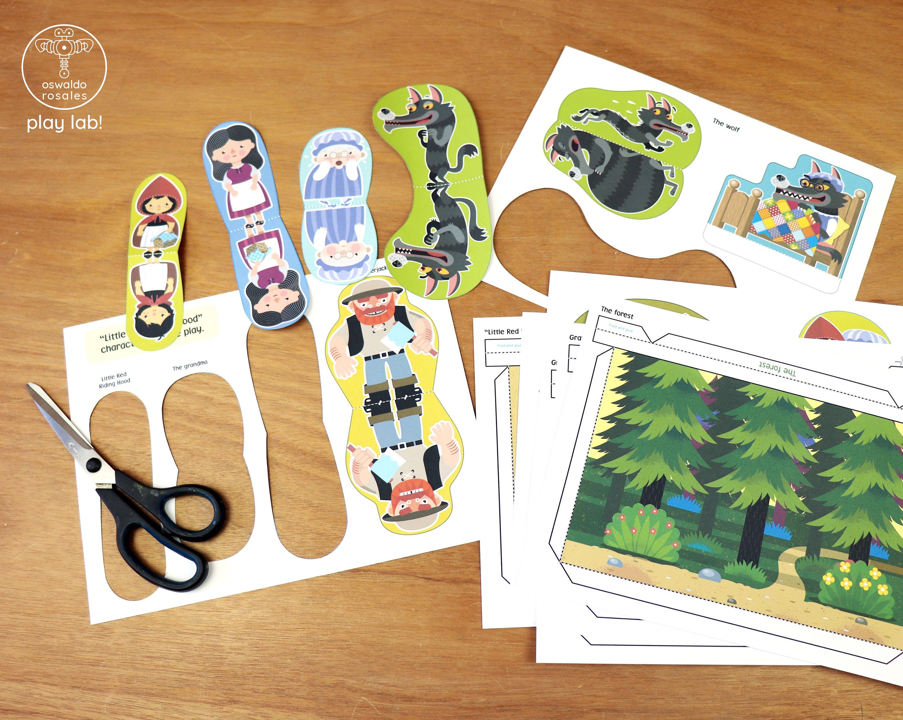 Paper Puppets Set, Fairy Tale, Printable, Coloring, Paper Craft, Paper ...