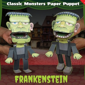 Frankenstein, Paper Puppet, Halloween, Holiday, Printable, Papercraft ...
