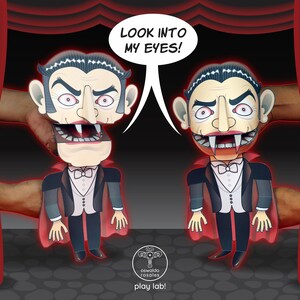 Dracula Paper Puppet Halloween Holiday Printable - Etsy