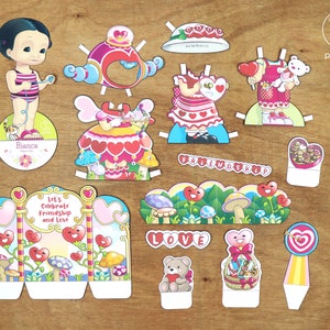Paper Doll, St. Valentine, Holiday, Printable, Paper Set, Paper Craft ...