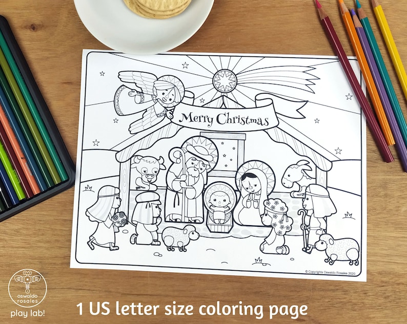 Belén, día festivo, página para colorear, hoja para colorear ...