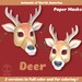 Deer, Paper Mask, North American Animal, Printable, Paper Craft, Paper ...