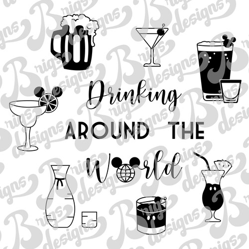 Drinking Around the World Epcot SVG Vacation Svgtravel Svg - Etsy