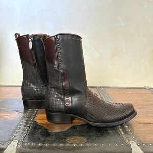 Cuadra Mens Handcrafted Brown Python Leather Boots 1J2DPH - Etsy