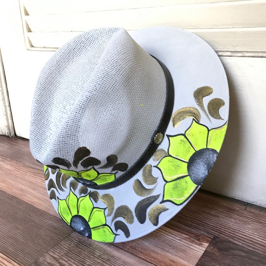 Flora's Hand Painted Hat ( L ) - Etsy