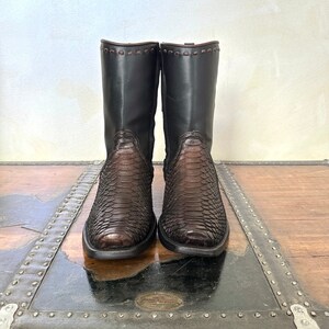 Cuadra Mens Handcrafted Brown Python Leather Boots 1J2DPH - Etsy