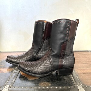 Cuadra Mens Handcrafted Brown Python Leather Boots 1J2DPH - Etsy