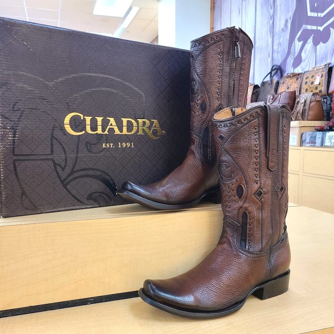 Cuadra Mens Deer Laser Woven & Zipper Brown Boot 1J1JVE - Etsy
