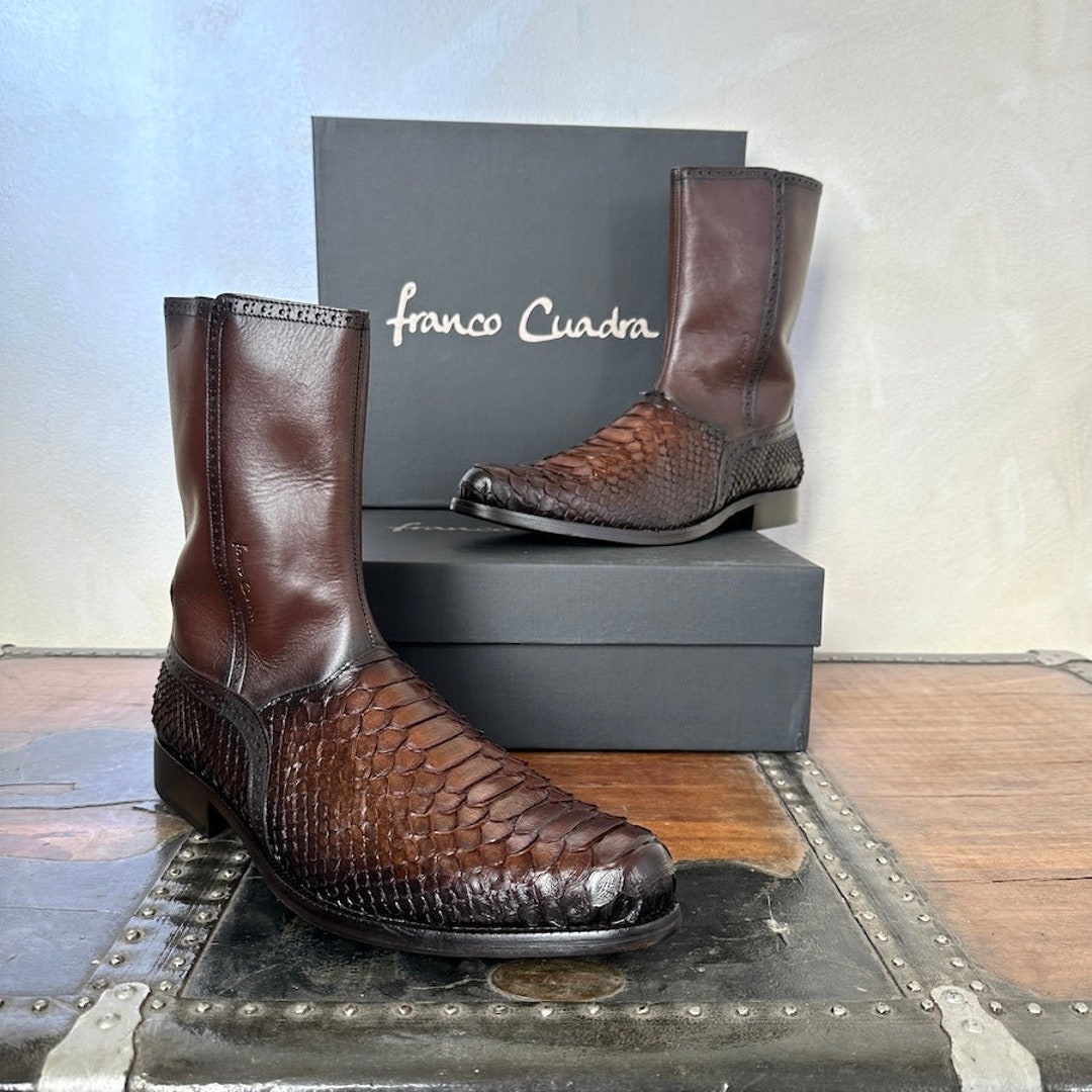 Franco Cuadra Mens Brown Python Cowhide Ankle Boot 827PBTE - Etsy
