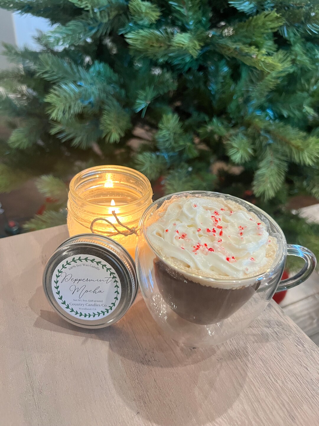 Peppermint Mocha Candle | Perfect Holiday Decor or Gifts! | Hand Poured ...