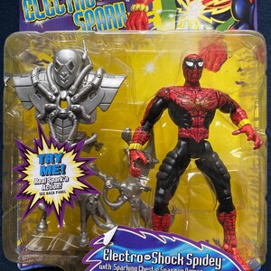 Vintage 1997 Toybiz Comics Spiderman Electro Spark Shock Spidey Spider ...