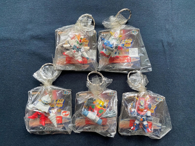 Vintage 1998 Banpresto Super Robot Wars Set 5 Mini Keychain Gashapon ...