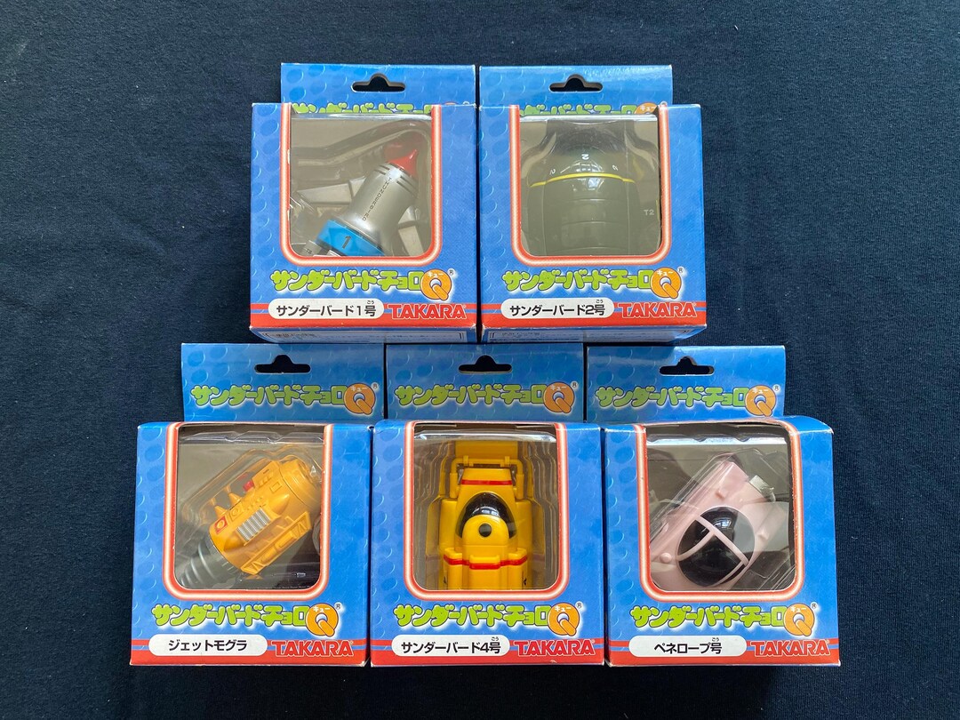 Vintage 1999 Takara Thunderbirds Choro Q Set 5 Mini Car Figure TB-1 TB ...