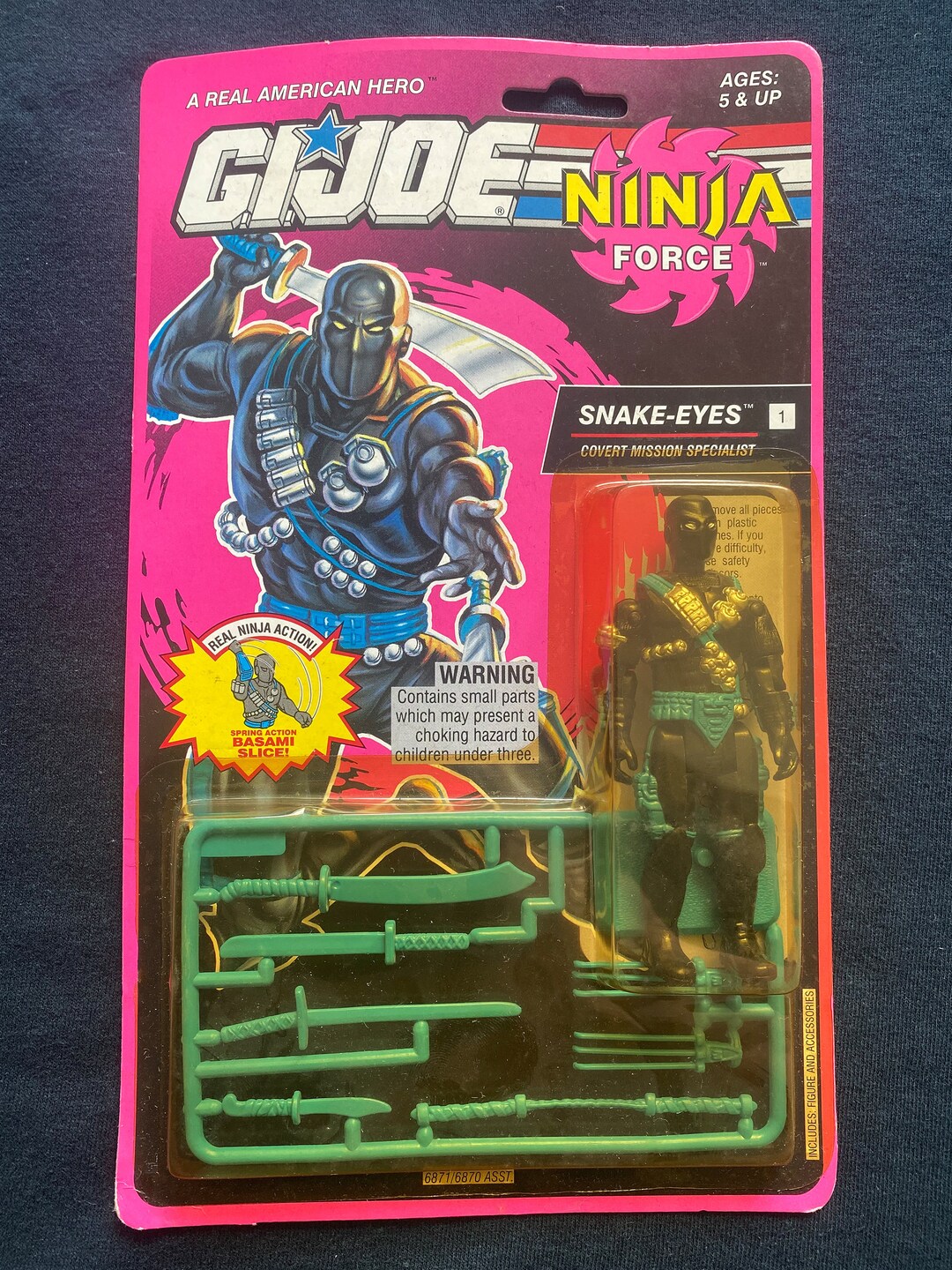 Vintage 1992 GI Joe A Real American Hero Ninja Force Snake Eyes Covert ...