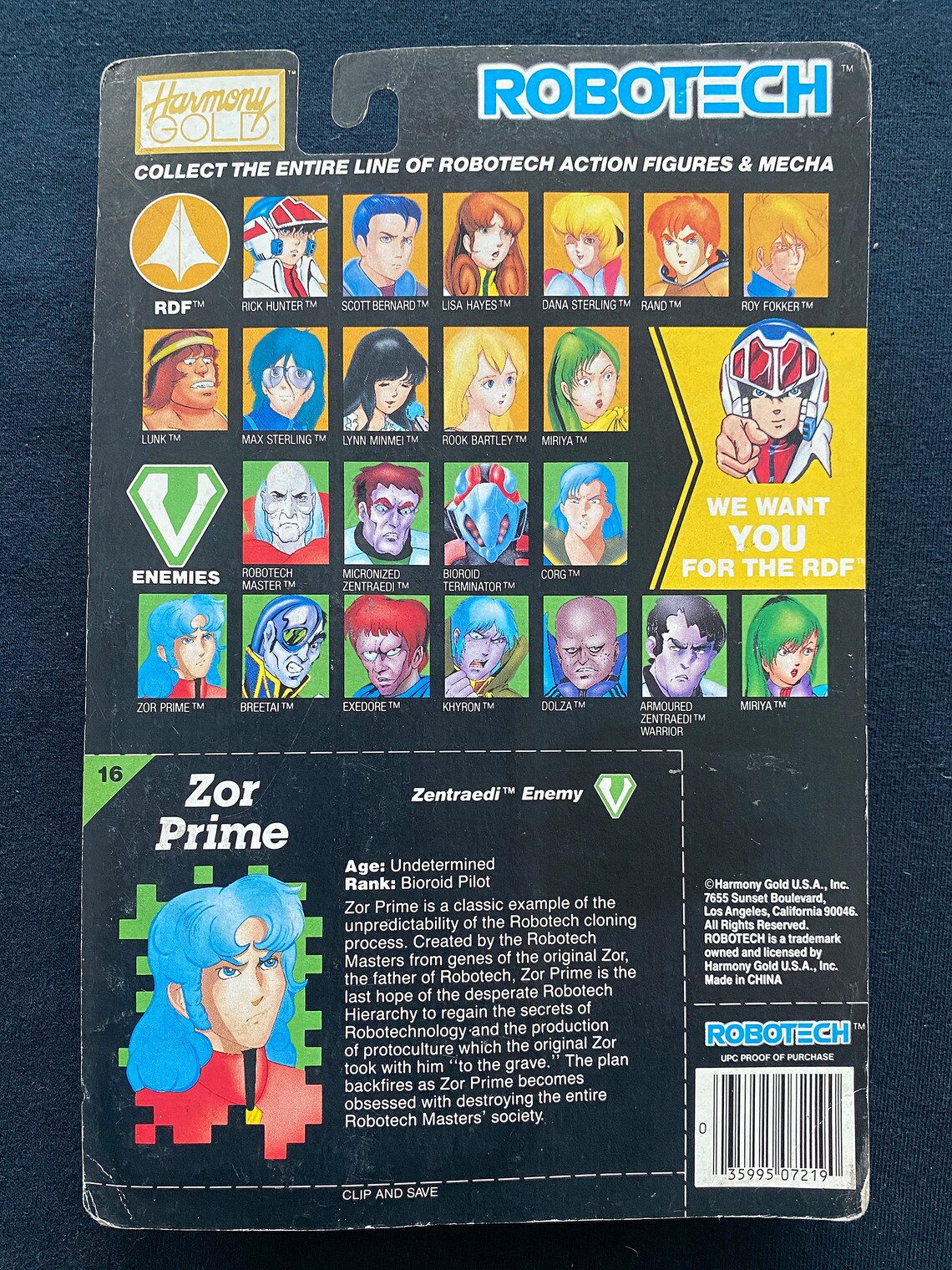 Vintage 1992 Harmony Gold Macross Zor Prime Robotech Masters - Etsy
