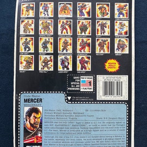 Vintage 1990 GI Joe A Real American Hero Mercer Mercenary Action Figure ...