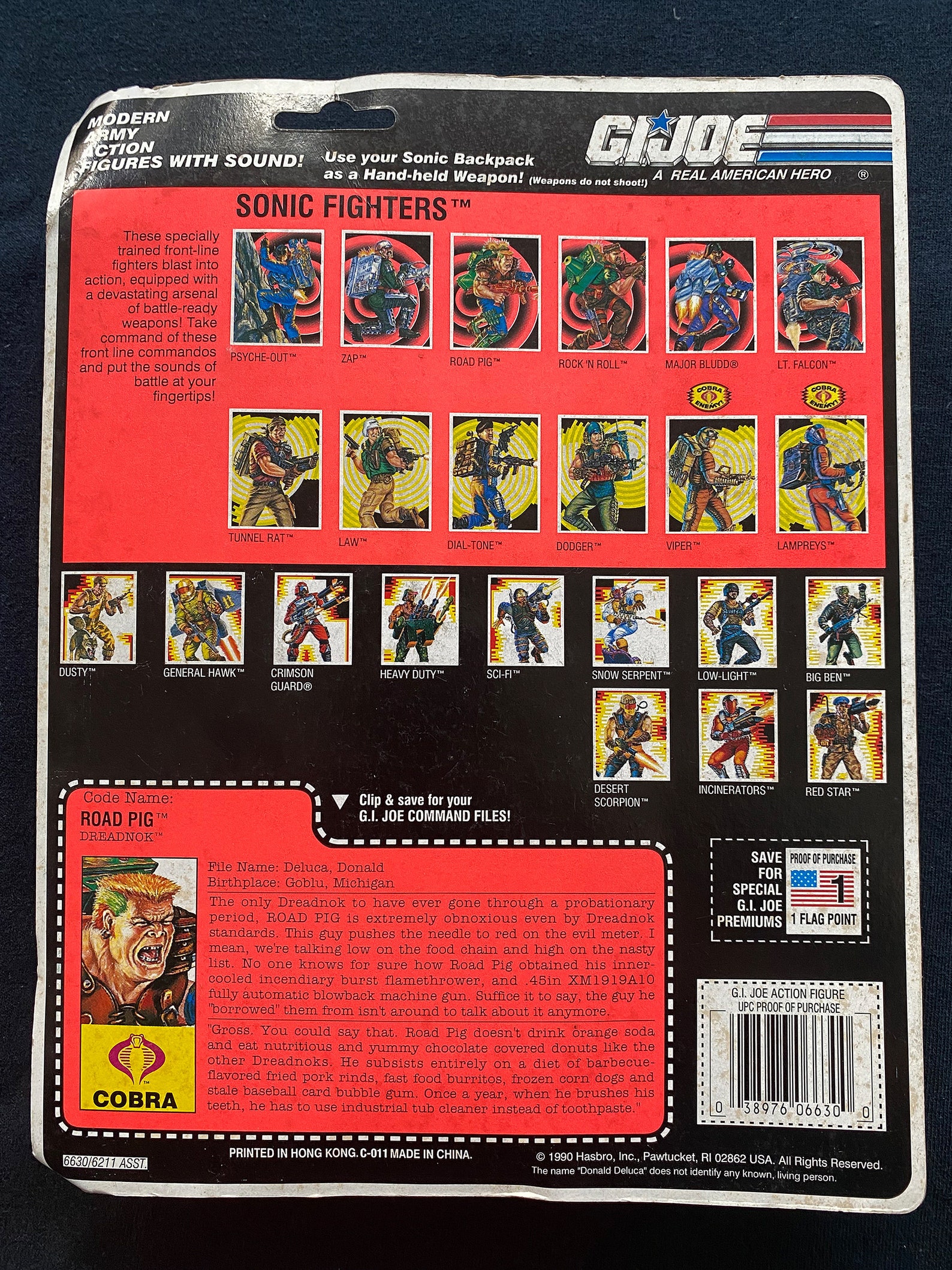 Vintage 1990 GI Joe A Real American Sonic Fighters Road Pig Dreadnok ...