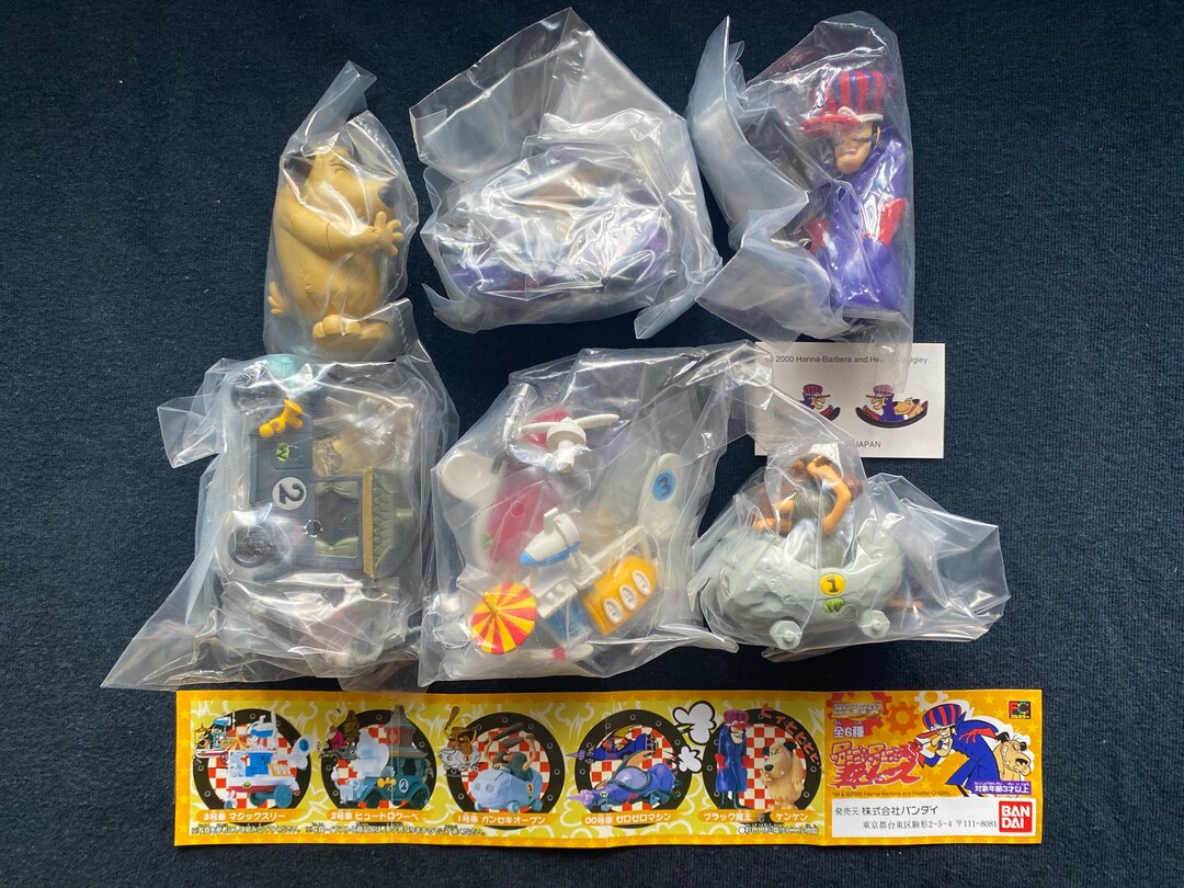 Vintage 2000 Bandai HG Wacky Races Set 6 Gashapon Figure Hanna Barbera ...
