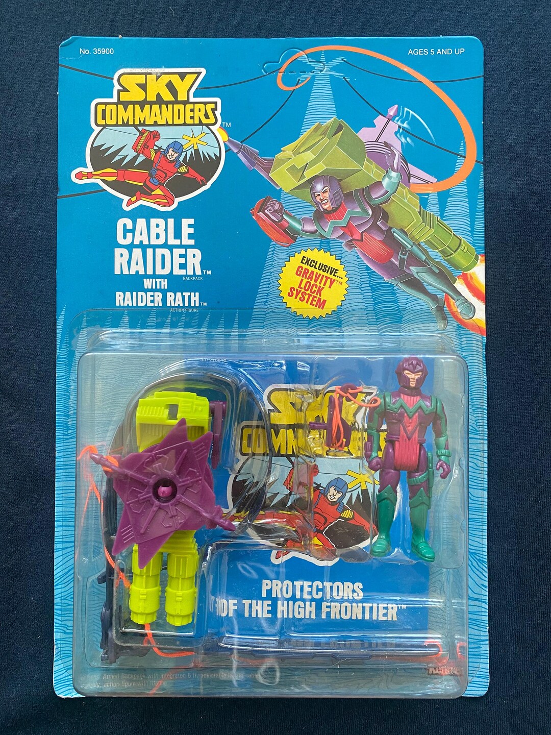 Vintage 1987 Kenner Sky Commanders Cable Raider With Raider Rath Action ...