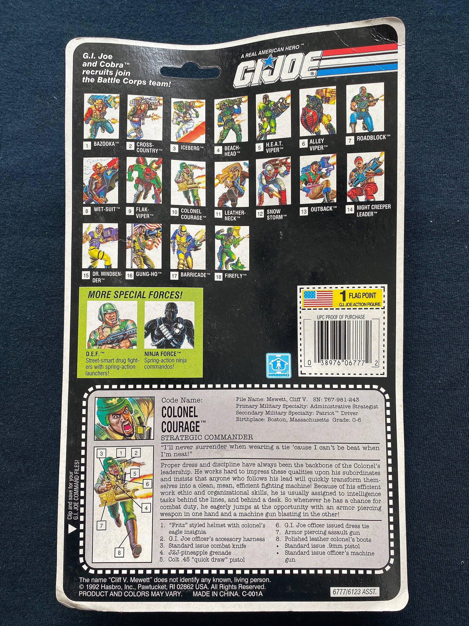 Vintage 1992 GI Joe A Real American Hero Battle Corps Colonel Courage ...