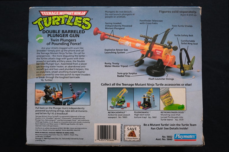 Vintage 1989 Playmates TMNT Teenage Mutant Ninja Turtles Double ...