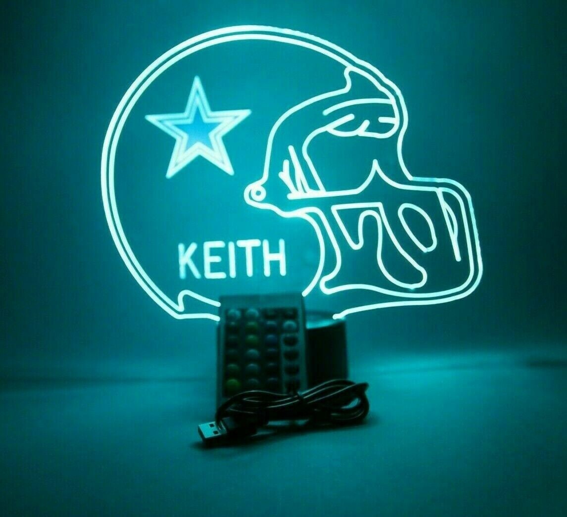 Dallas Cowboys Night Light Up Football LED Sports Fan Lámpara | Etsy