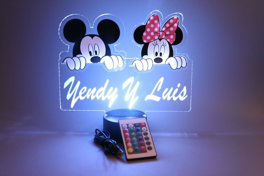 Minnie & Mickey Mouse Night Light up LED Table Lamp Energy Efficient ...