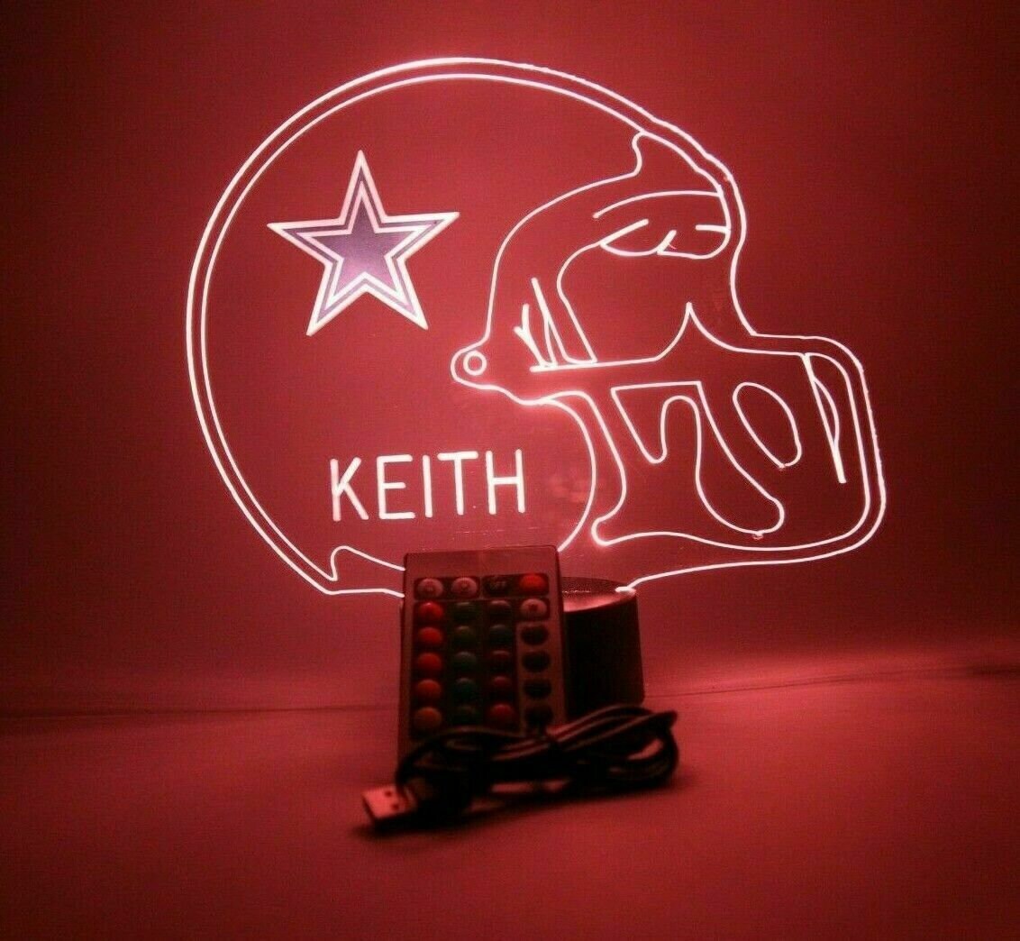 Dallas Cowboys Night Light Up Football LED Sports Fan Lámpara | Etsy