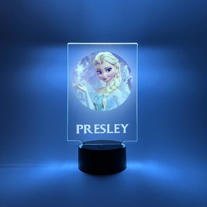 Frozen Elsa Night Light up LED Table Lamp Energy Efficient Princess ...
