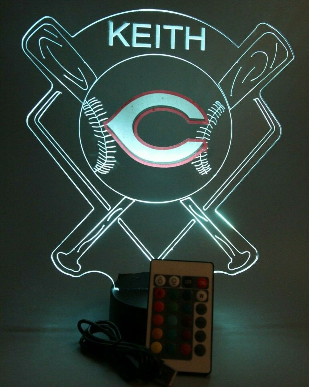Cincinnati Reds Night Light up Baseball LED Sports Fan Table Lamp ...