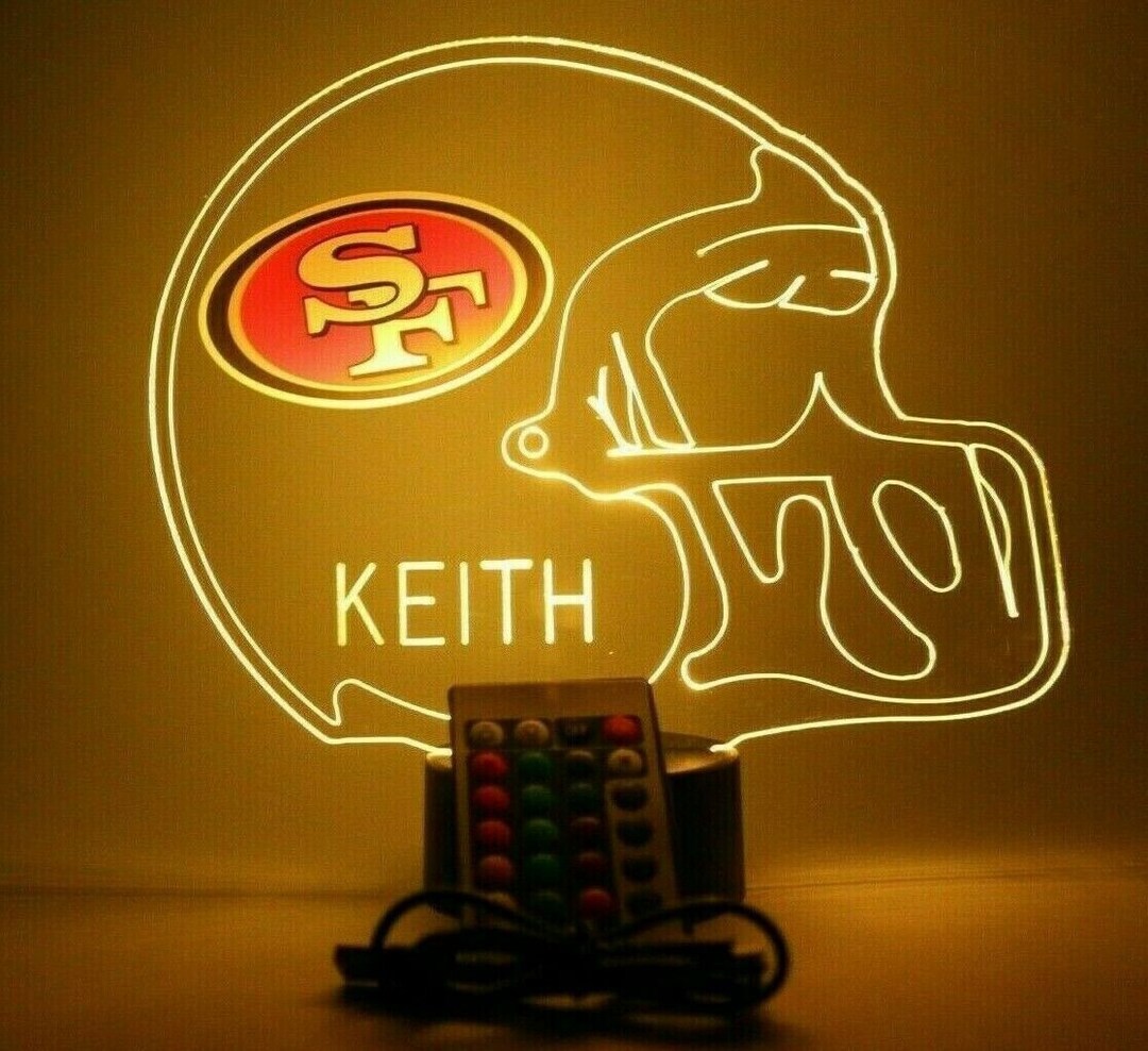 San Francisco 49ers SF Night Light up Football LED Sports Fan Table ...