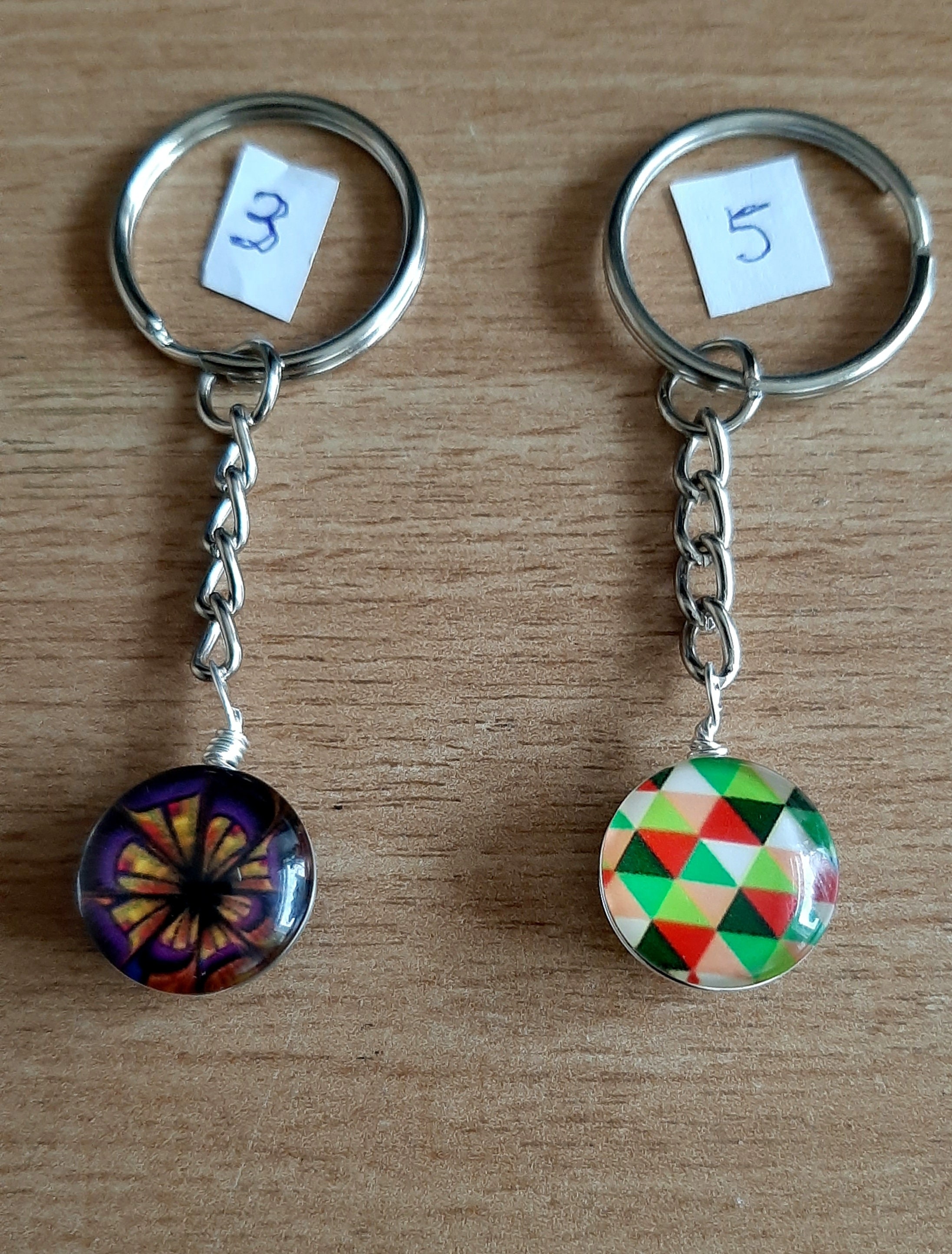 Mandala Double Sided Glass Keyrings in a Selection of Colours - Etsy
