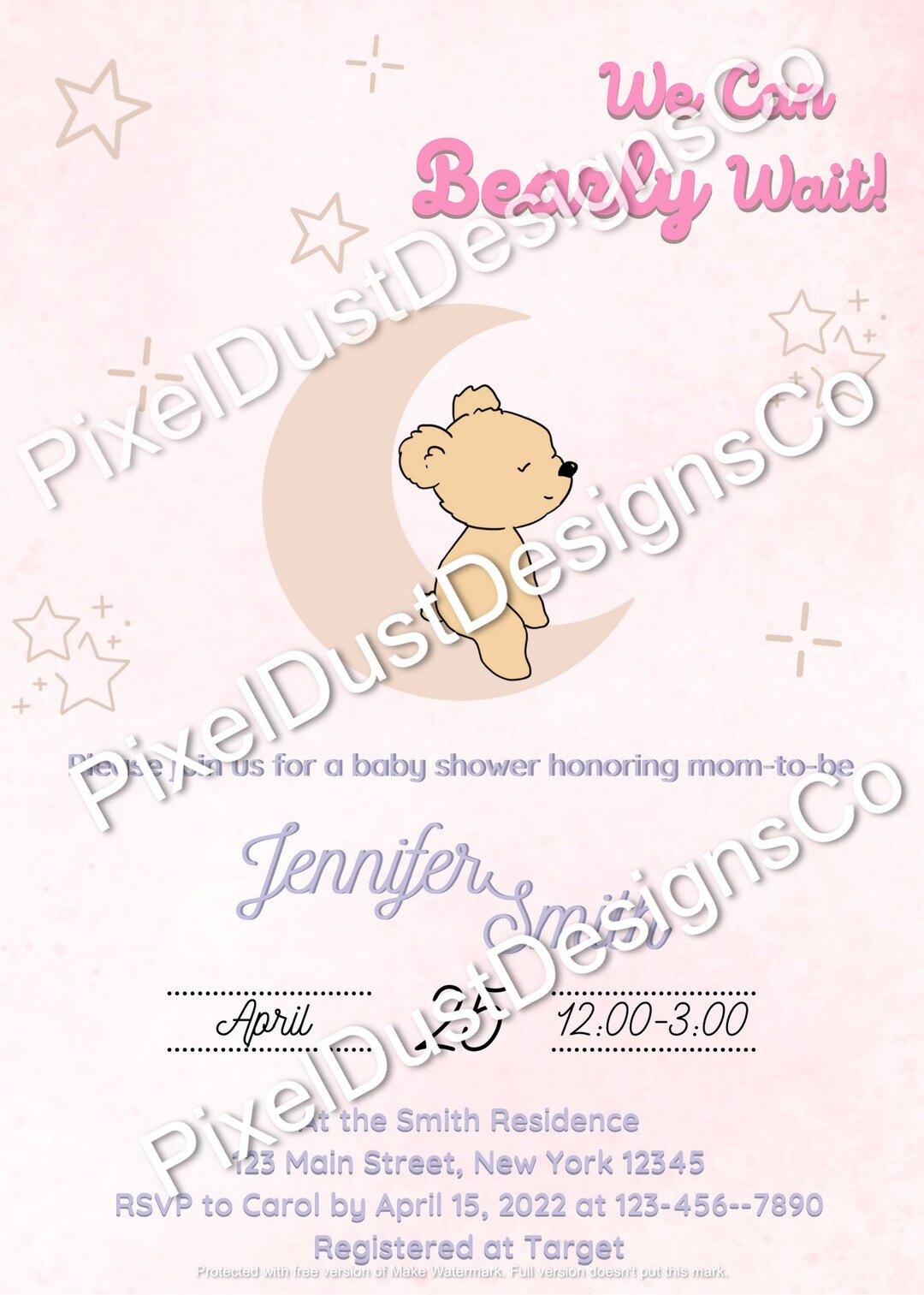 EDITABLE Bear Themed Baby Shower Invitations - Etsy
