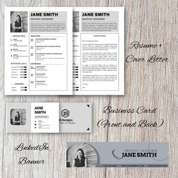 Cover Letter Business Card Resume - Etsy
