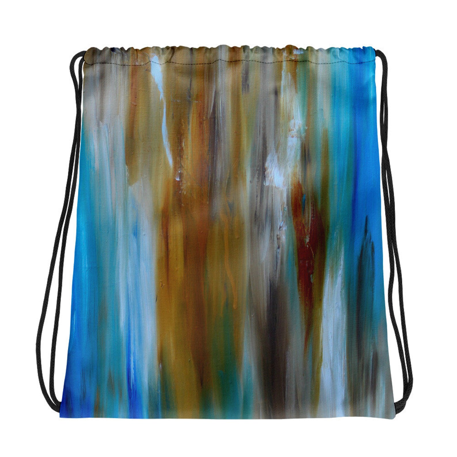 Orange and Blue Drawstring bag Colorful Drawstring Bag | Etsy