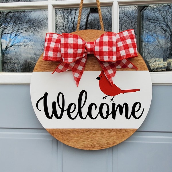Cardinal Welcome Sign - Etsy
