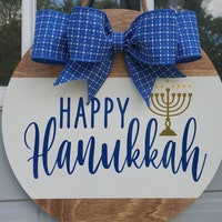 Happy Hanukkah Door Hanger, Hanukkah Decoration, Time to Light It Up ...