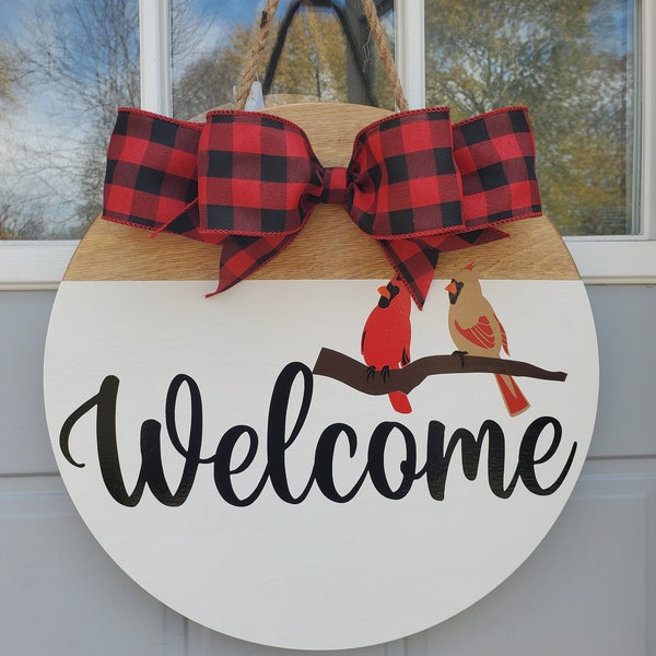 Cardinal Wood Round Sign - Etsy