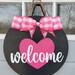 Valentine's Day Welcome Door Sign | Heart Decor, Pink Bow - Etsy