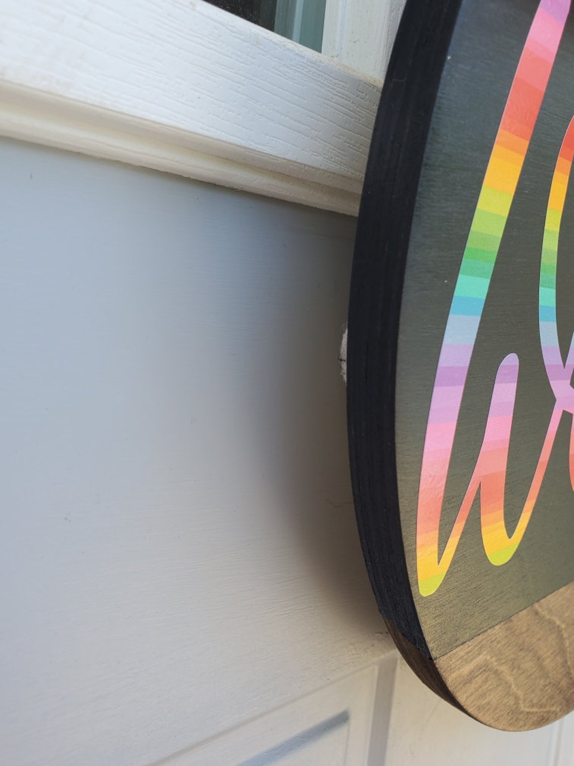 Front Door Hanger Welcome Sign Rainbow Rainbow Welcome - Etsy