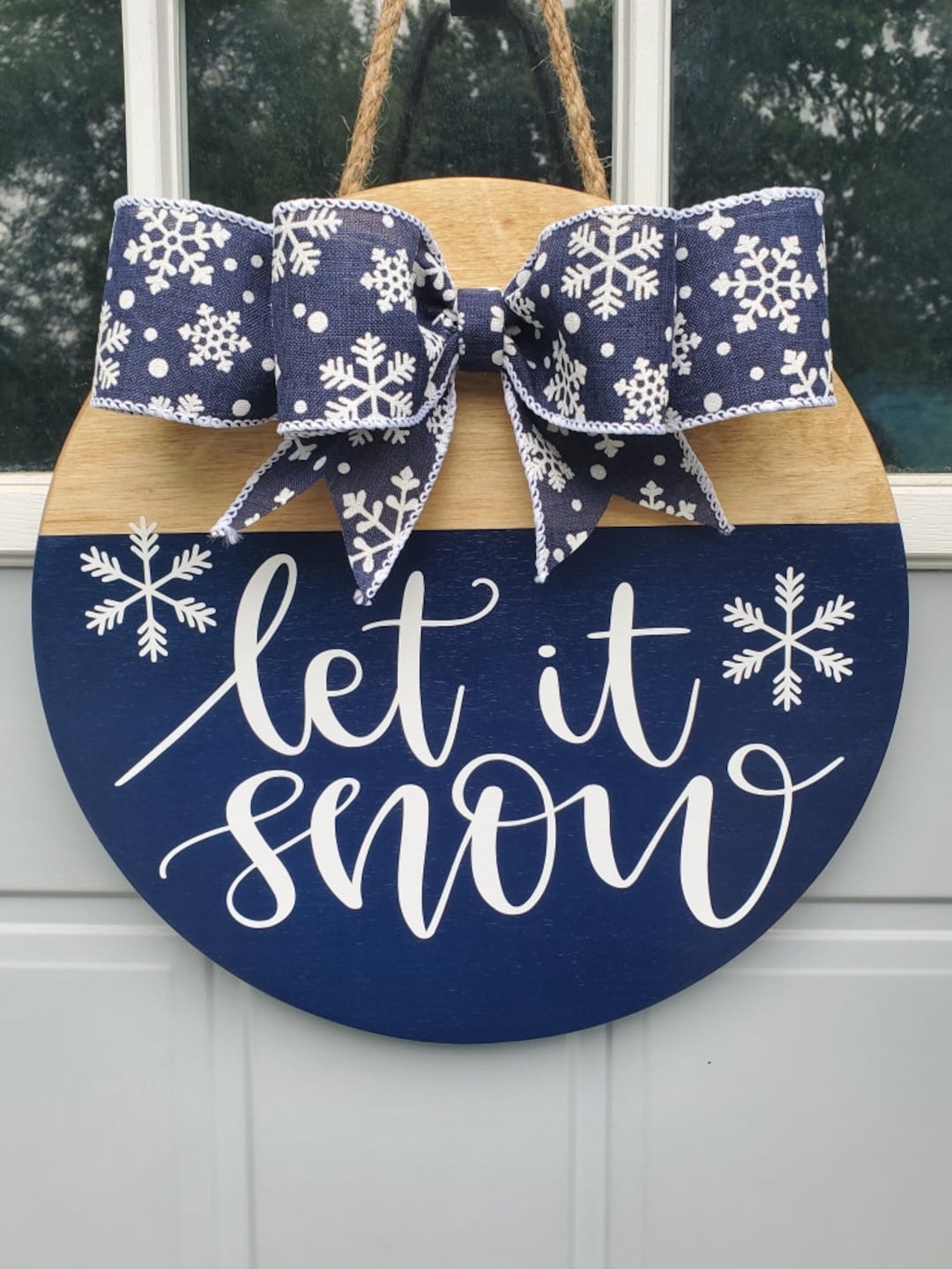Let It Snow Door Hanger | Front Door Hanger for Winter | Door Sign for ...