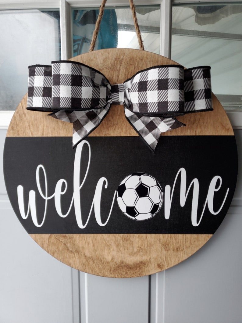Welcome Sign for Soccer Soccer Door Hanger for Front Door - Etsy