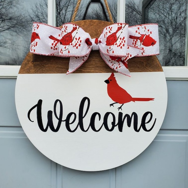 Cardinal Welcome Sign - Etsy