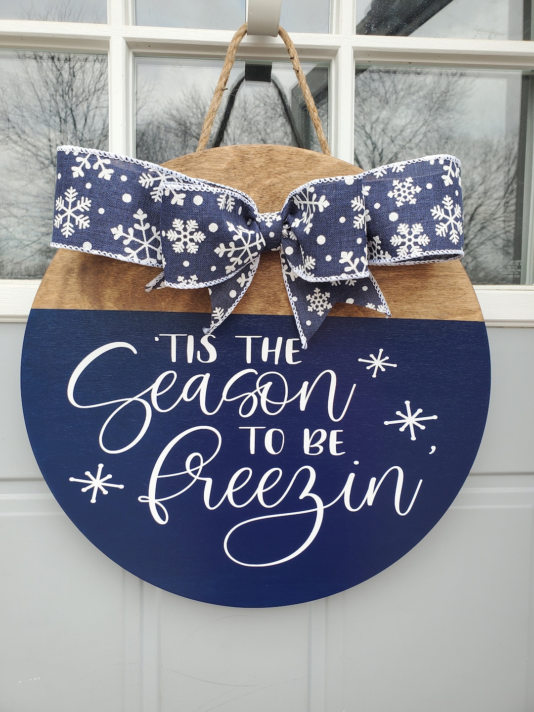 Winter Door Hanger | 'tis the Season to Be Freezin' Sign - Etsy