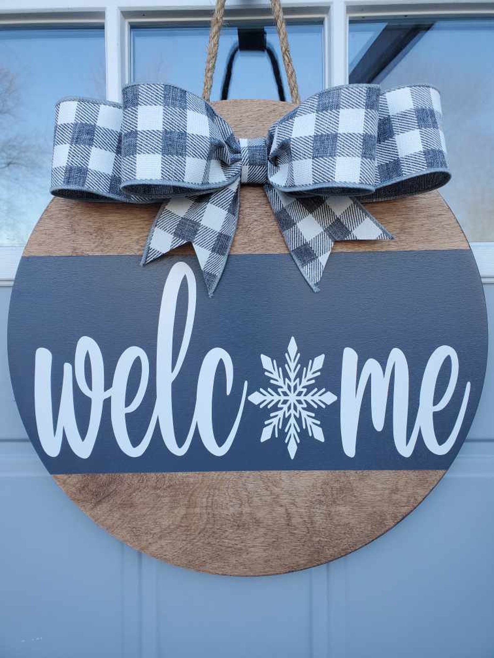 Winter Door Hanger Snowflake Front Door Decor Winter - Etsy