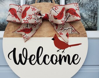 Cardinal Welcome Sign - Etsy