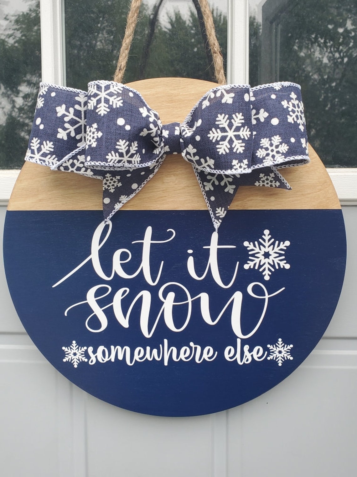 Front Door Hanger Let It Snow Winter Door Decor Home - Etsy