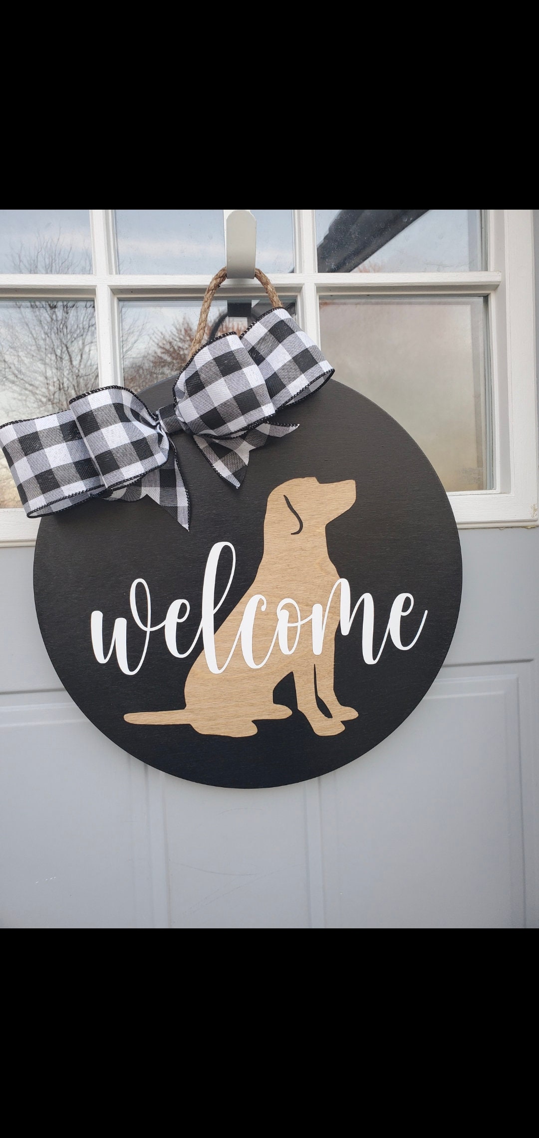 Dog Door Hanger Labradors Welcome Front Door Welcome - Etsy